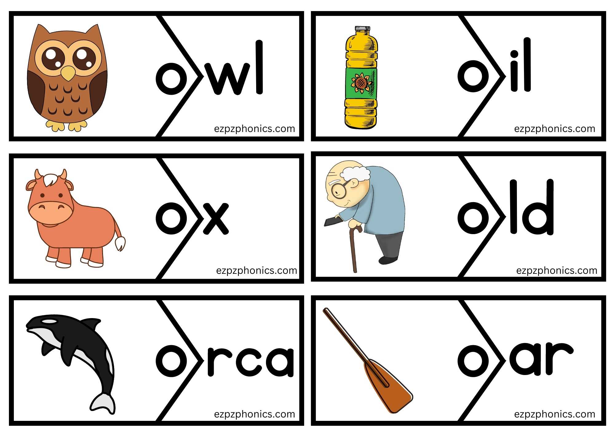 Letter O Puzzle Word Match 1 - ezpzphonics.com